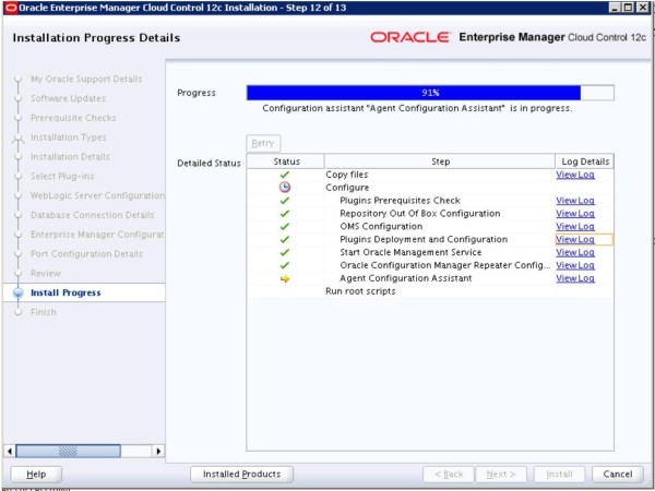 Install oracle enterprise manager cloud control 12c DBACLASS