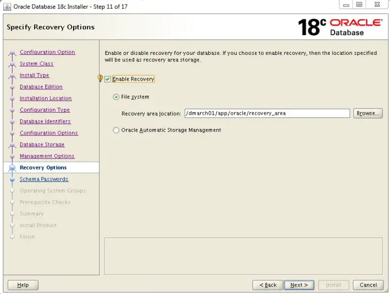 SETUP ORACLE 18C DATABASE - STEP BY STEP DBACLASS